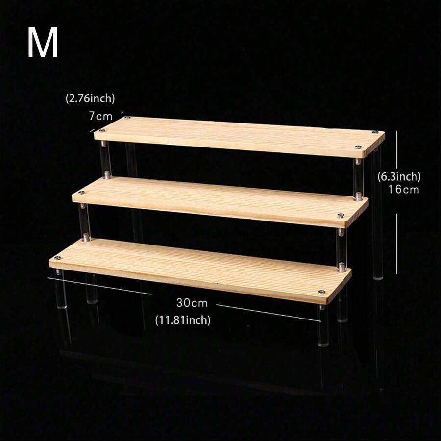 1Pc Acrylic Display Stand For Figures Wooden Risers For Display Case ...