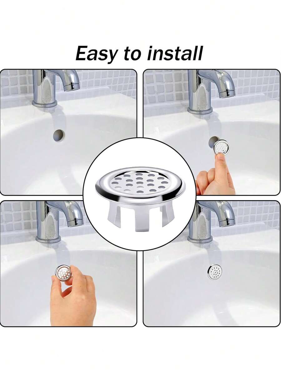 6pcs Sink Overflow Ring For Kitchen & Bathroom,Plastic Overflow Cover Ring Insert Replacement ...