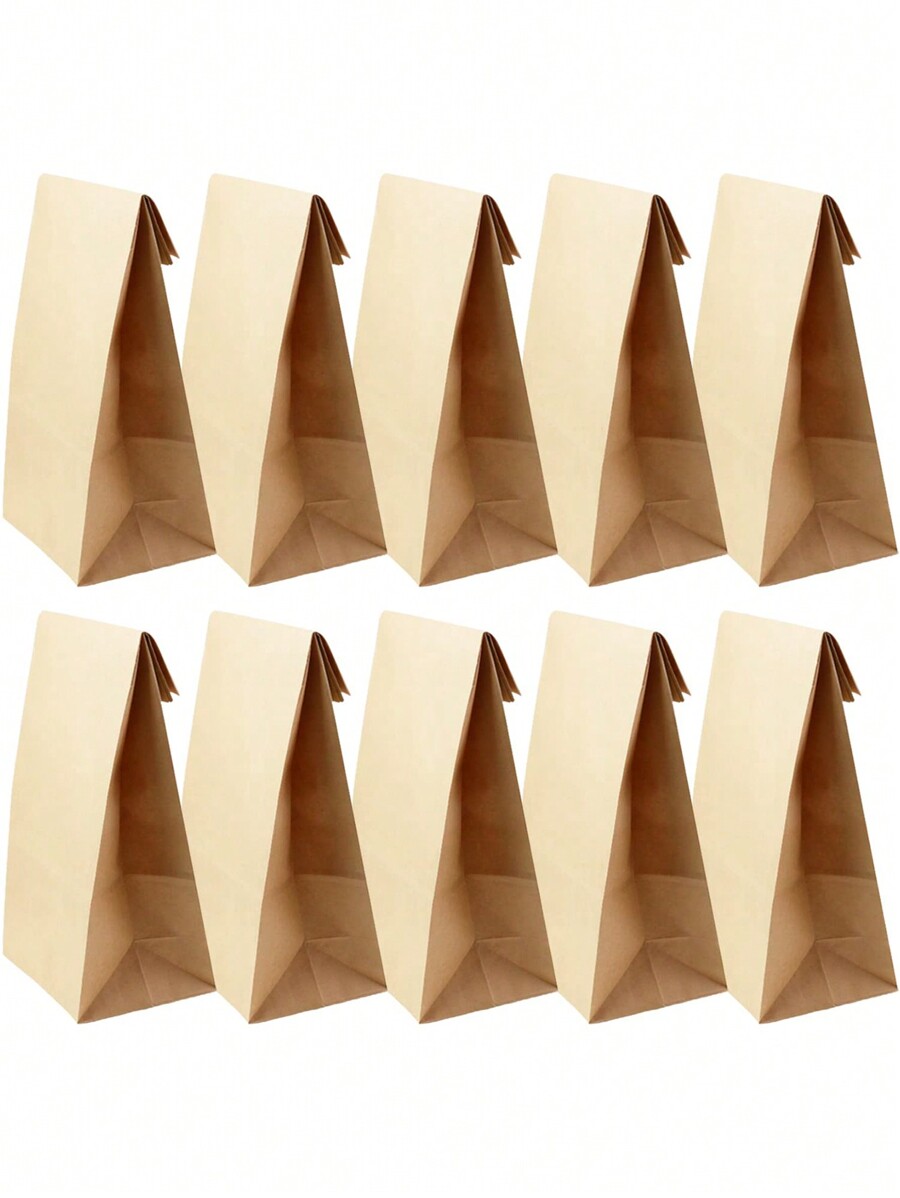 10pcs Brown Kraft Paper Bags For Food, Candy, Dessert And Gift ...