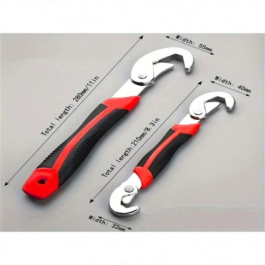 Universal Adjustable Wrench Set: Multifunctional Double-End Pipe Wrench ...
