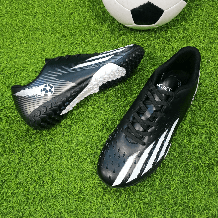 1pair Unisex New Stripe Pattern Soccer Shoes With Ag Long Stud, Anti ...