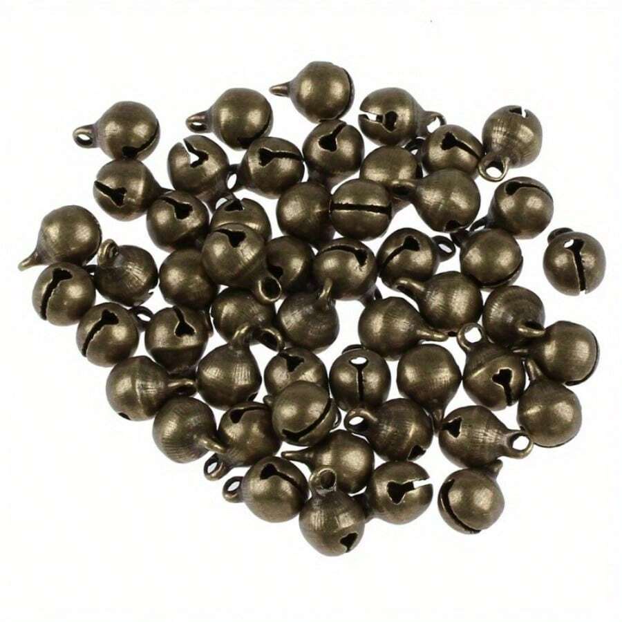 100Pcs 6MM/8MM/12MM Handmade Retro Bronze Bell Small Copper Jingle ...
