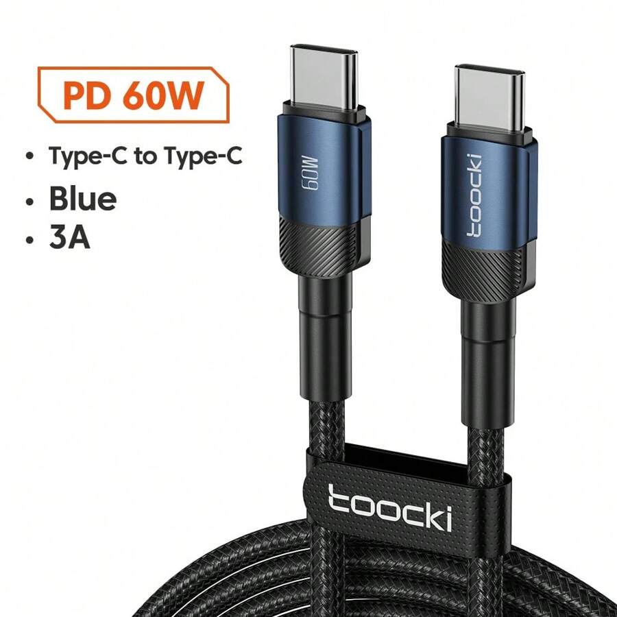Toocki 60W USB Type C To USB C Cable PD Fast Charging Charger Type-C ...