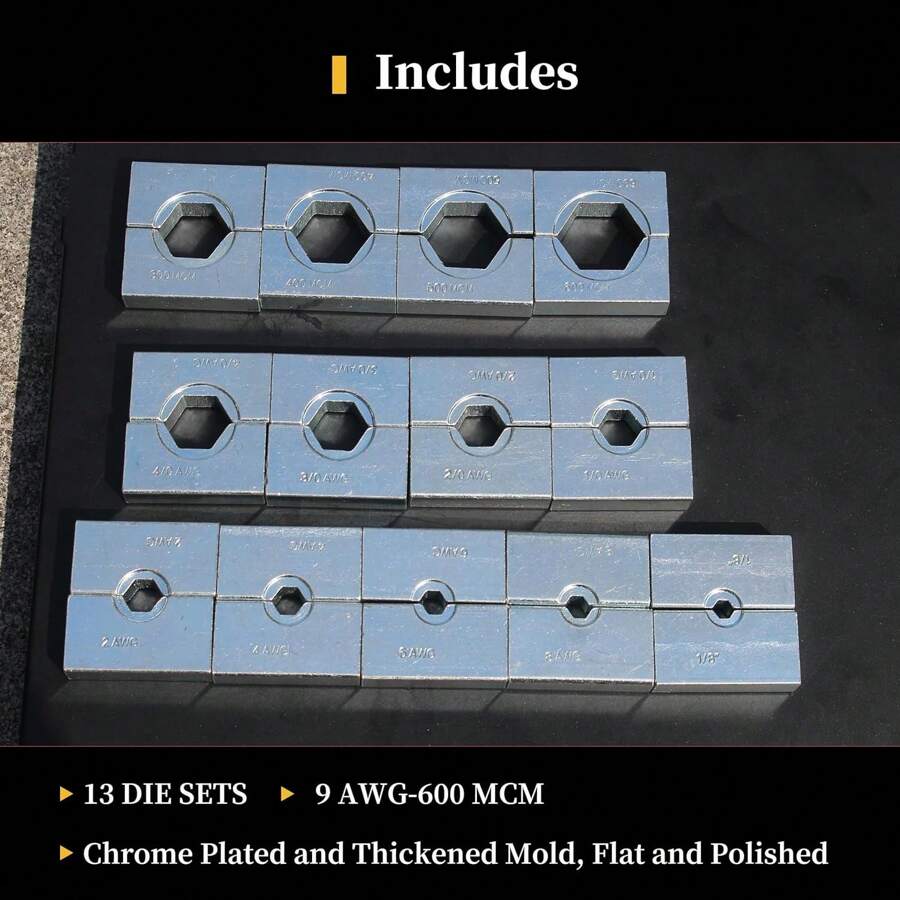16 Ton Hydraulic Crimping Tool Range 9 AWG-600 MCM Battery Cable ...