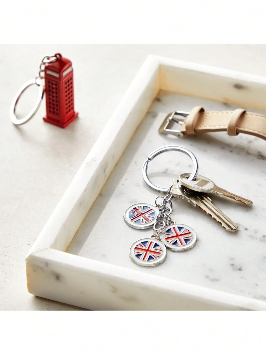 Glamlily 6 Pack London Keychain Souvenir Gifts, Key Rings With British ...