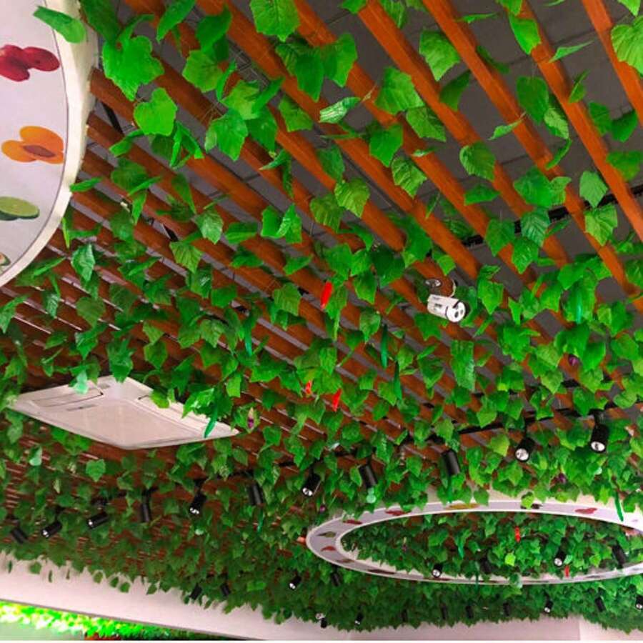 Realistic Vine Imitation Grape Sweet Potato Ivy Plants Leaves Garland ...