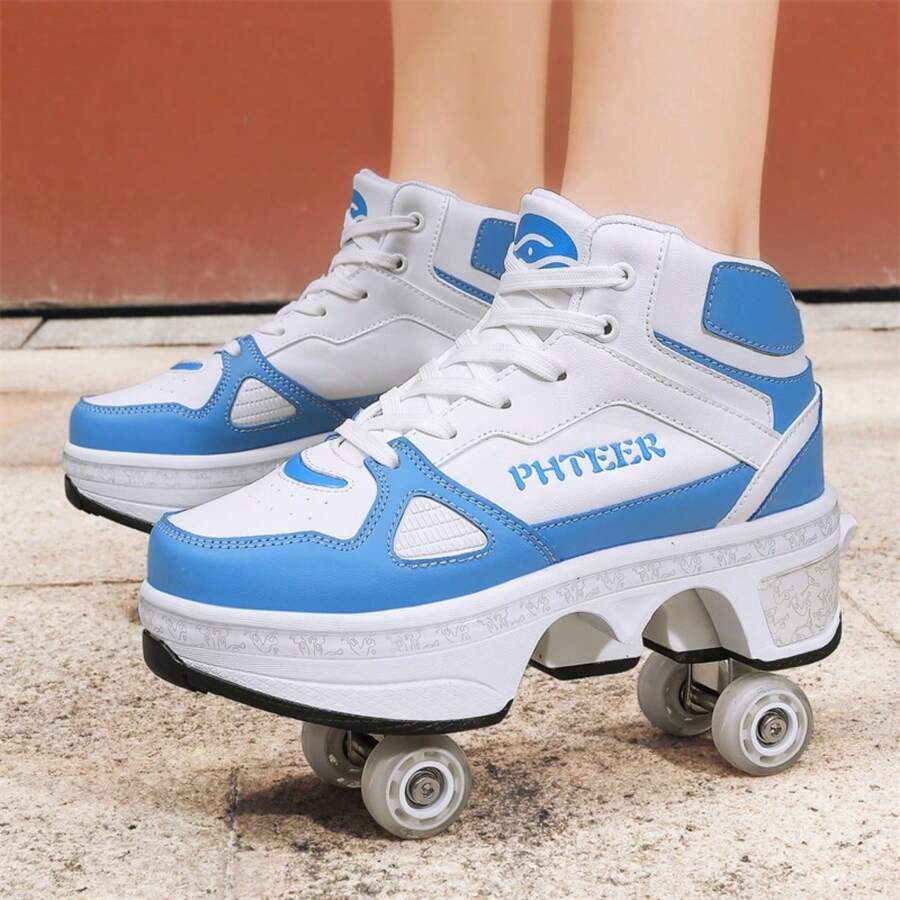 Teenage Transforming Roller Skate Shoes, 4 Wheels And 2 Wheels ...