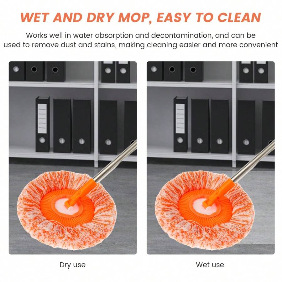 360-Degree Rotatable Cleaning Mops Set With 4 Removable Poles And 4 ...