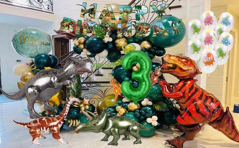 Dinosaur Themed Birthday Party Decoration: Realistic Giant T-Rex ...