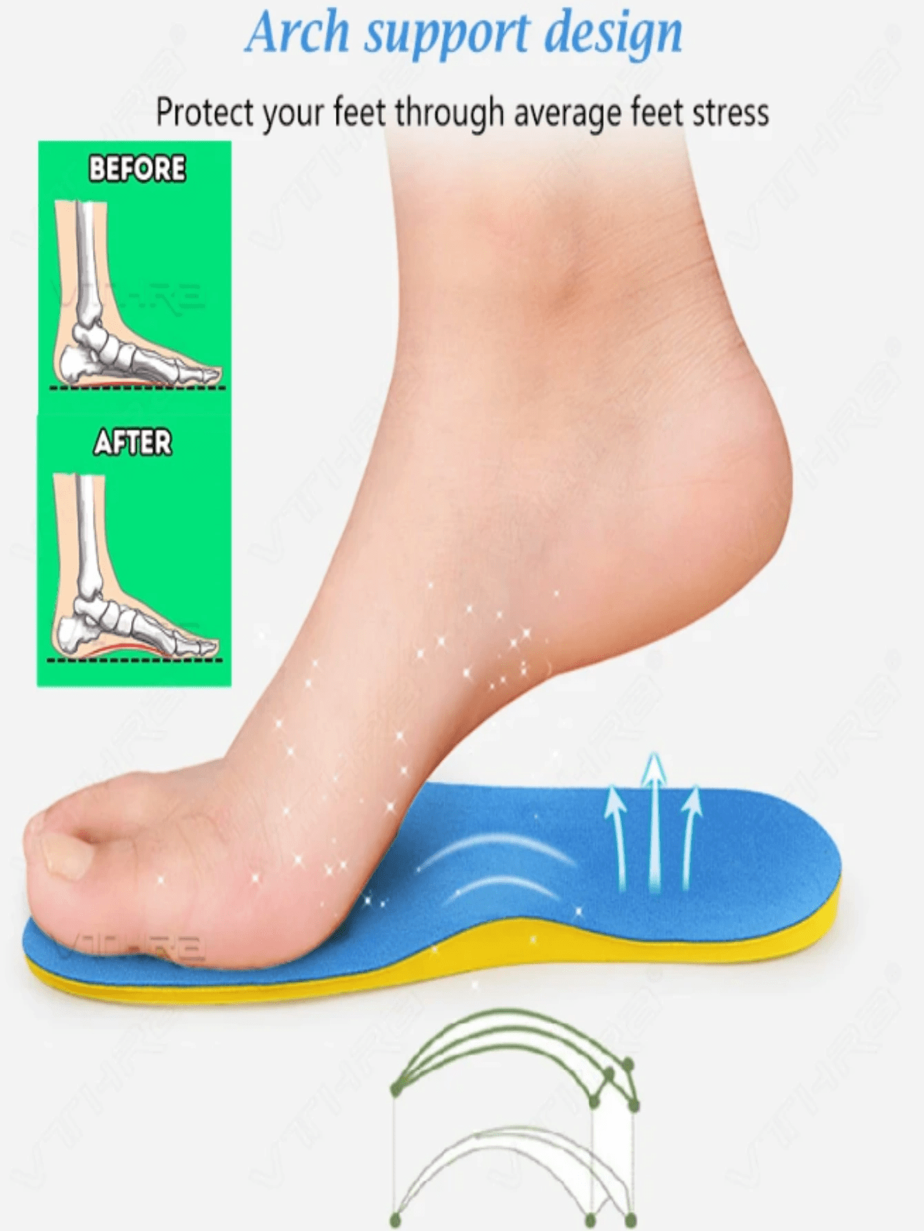 Shoe Inoles For Women Man Orthotic XO Legs Flat Foot Arch Support ...