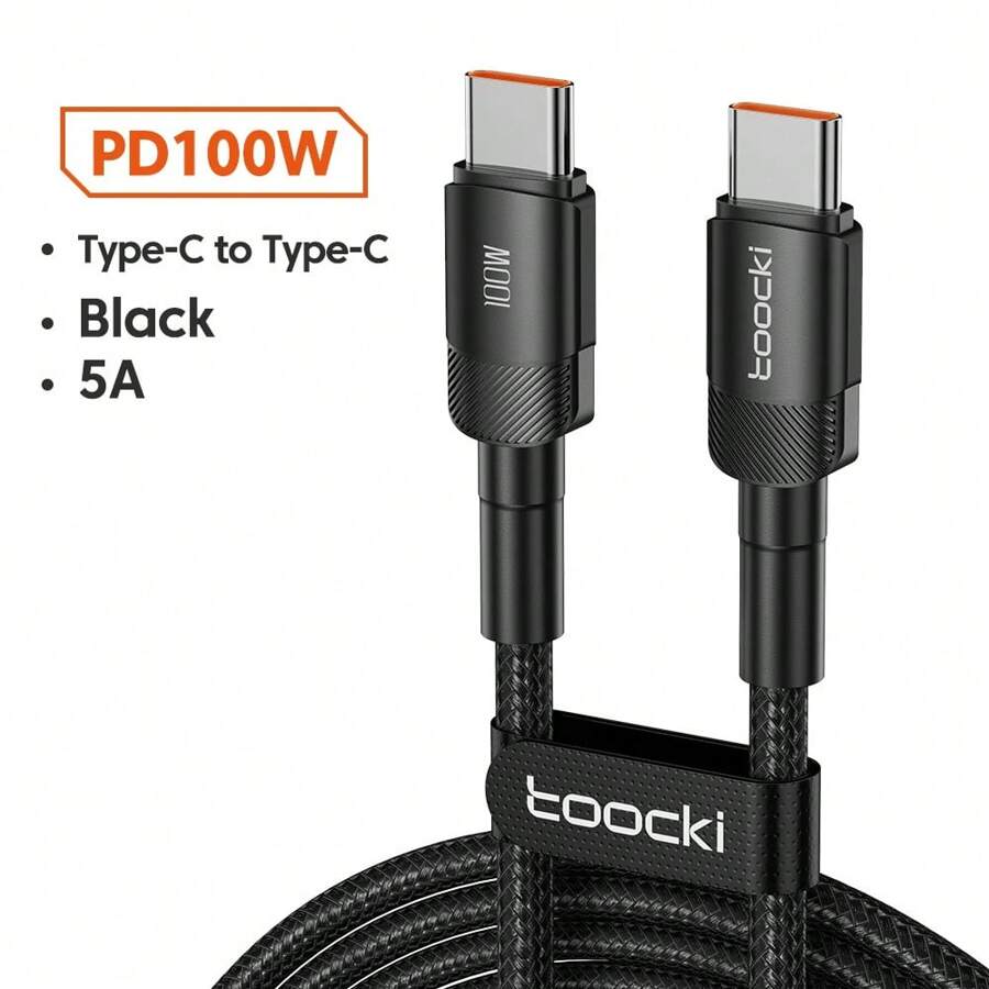 Cable Toocki de 100W USB C a Tipo C, cable de carga rápida PD3.0, cable de datos compatible con ...