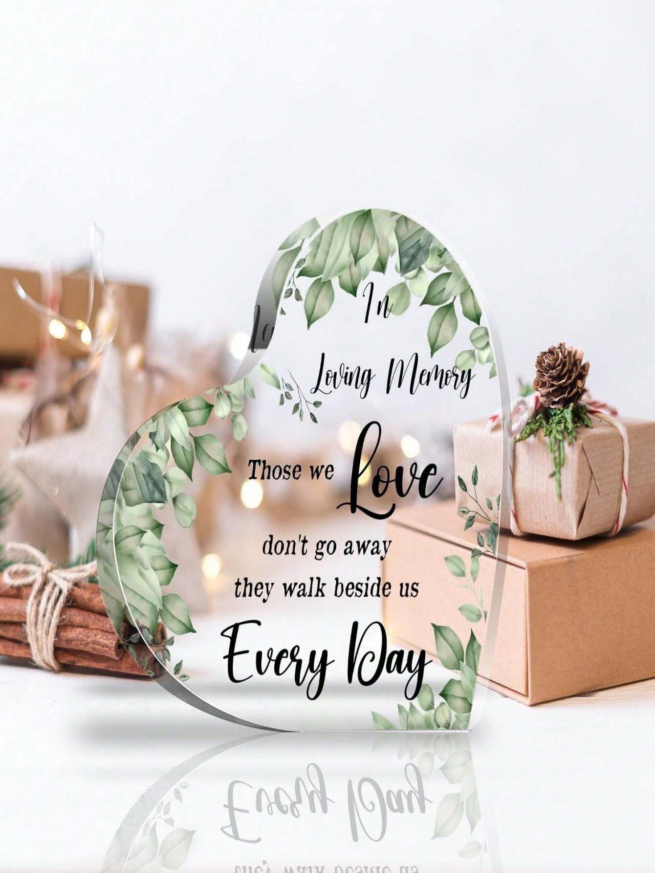 Memorial Gift Sympathy Gift In Loving Memory Crystal Heart Sign ...