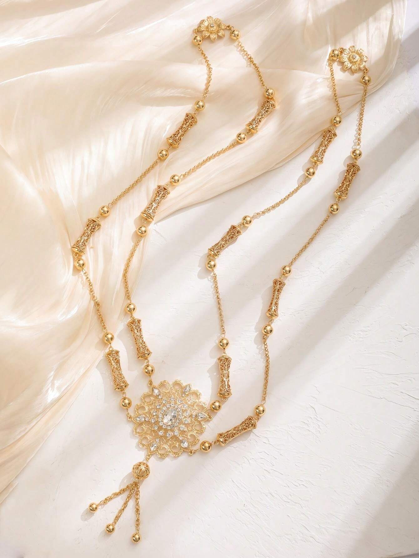 In 2024, The New Gold Zinc Alloy Hollow Design Is Full Of Diamond ...