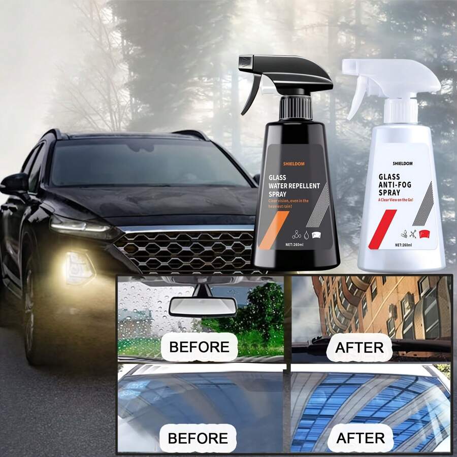 Car Glass Anti Fog & Water Repellent Spray, Long Lasting Rain & Stain ...
