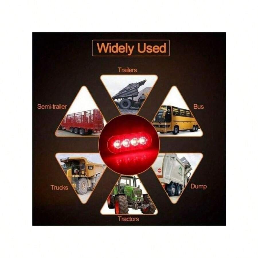 8pcs 6 Strobe LED Hazard Beacon Emergency Flashing Side Marker Light ...