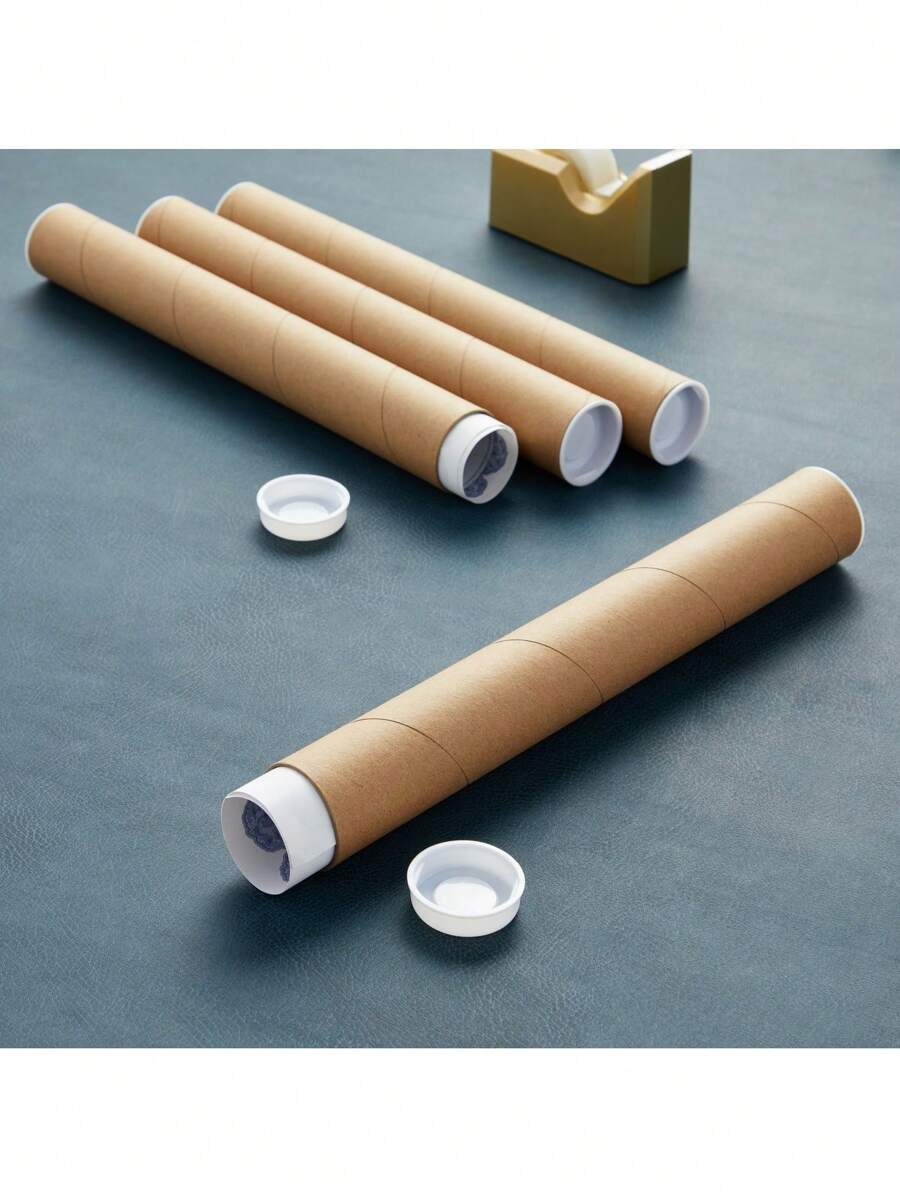 Stockroom Plus 12-Pack Mailing Tubes With Caps, 1.5x12-Inch Kraft Paper ...