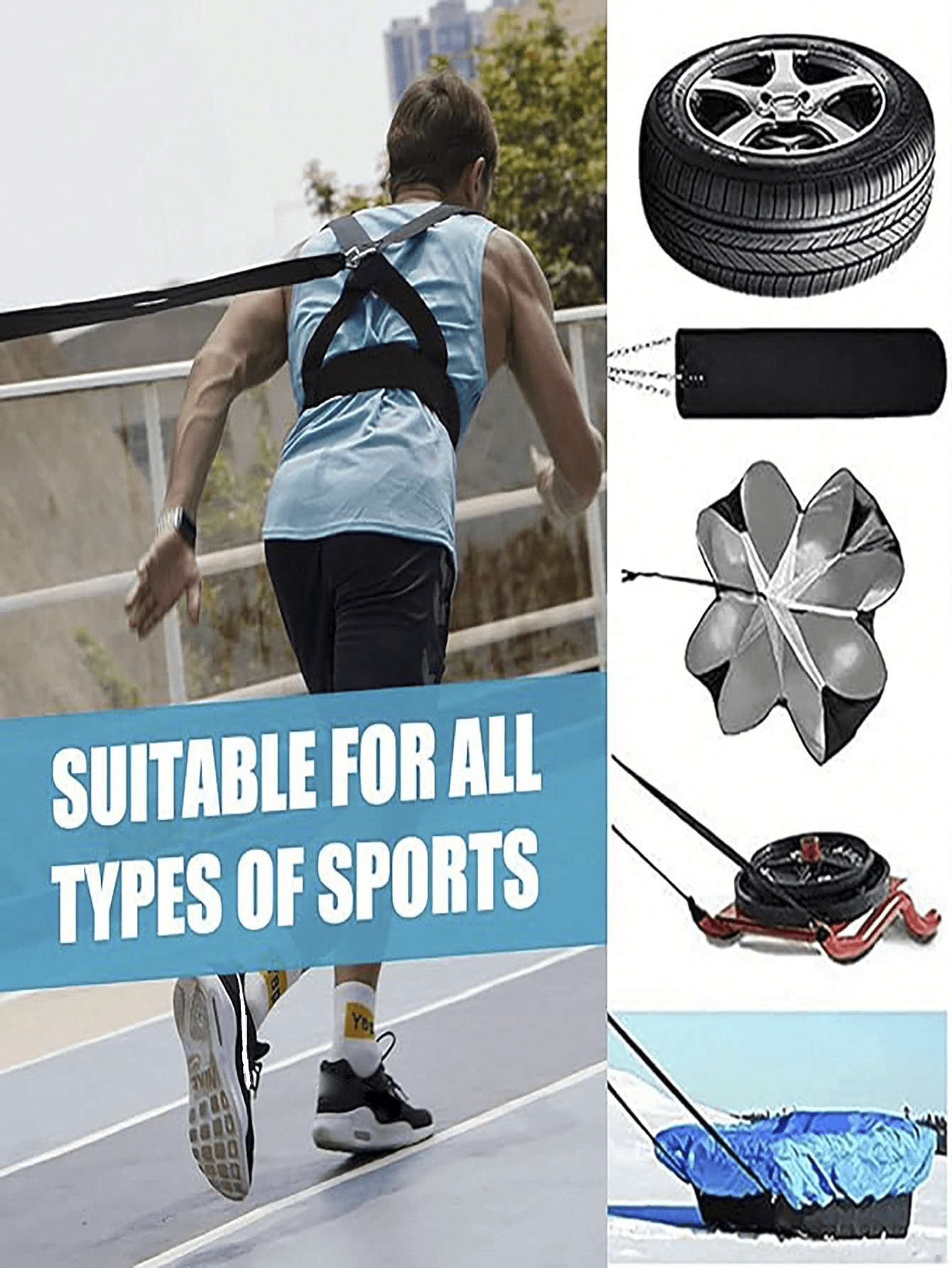 1PC Sled Harness Workout Resistance And Assistance Trainer Physical ...