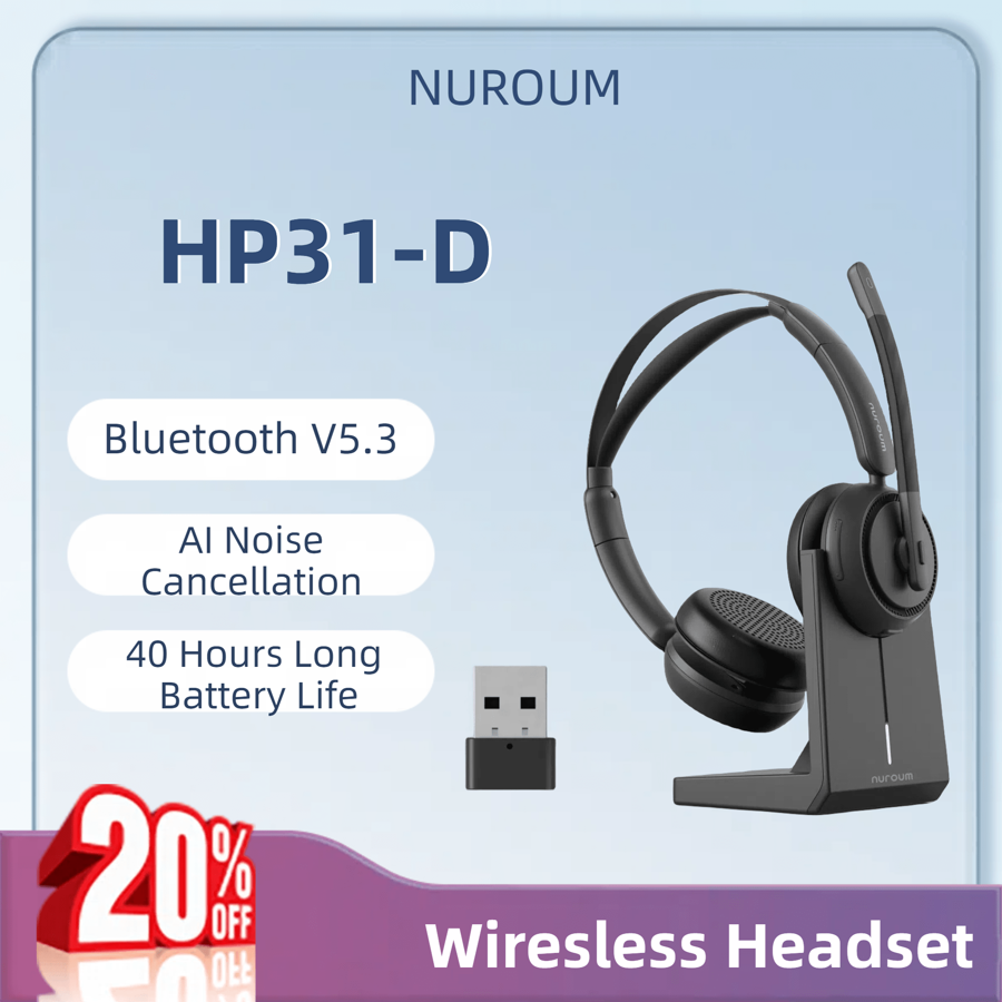 Nuroum HP31-D Wireless Headset For Call Center Office Telephone ...