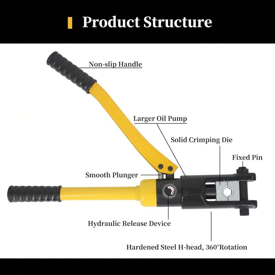 16 Ton Hydraulic Crimping Tool Range 9 AWG-600 MCM Battery Cable ...