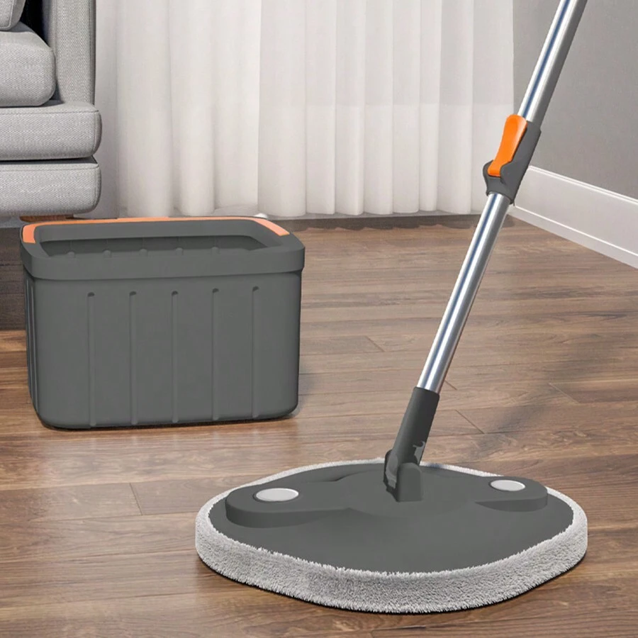 Hands-Free Home Cleaning Spin Mop With Bucket And Detachable Microfiber ...
