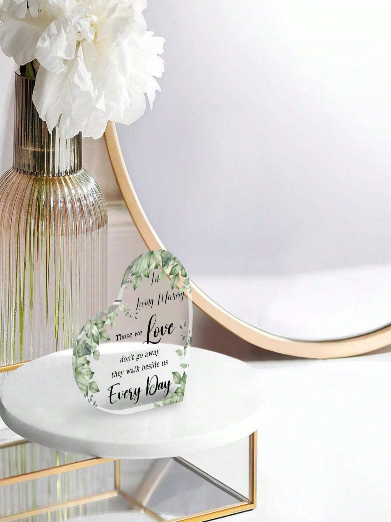 Memorial Gift Sympathy Gift In Loving Memory Crystal Heart Sign ...