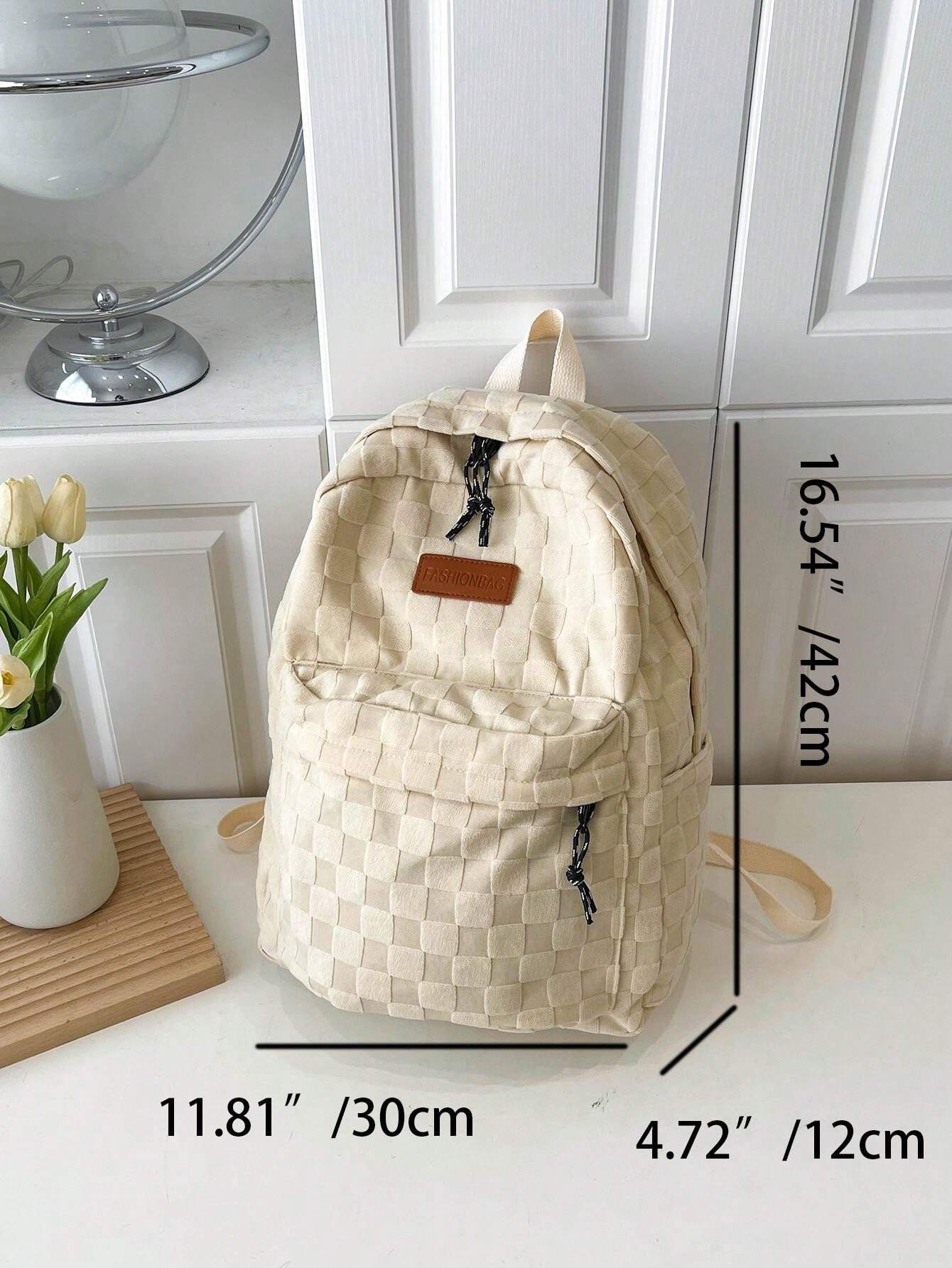 2024 New Checkerboard Backpack For Female High School Students, Junior ...