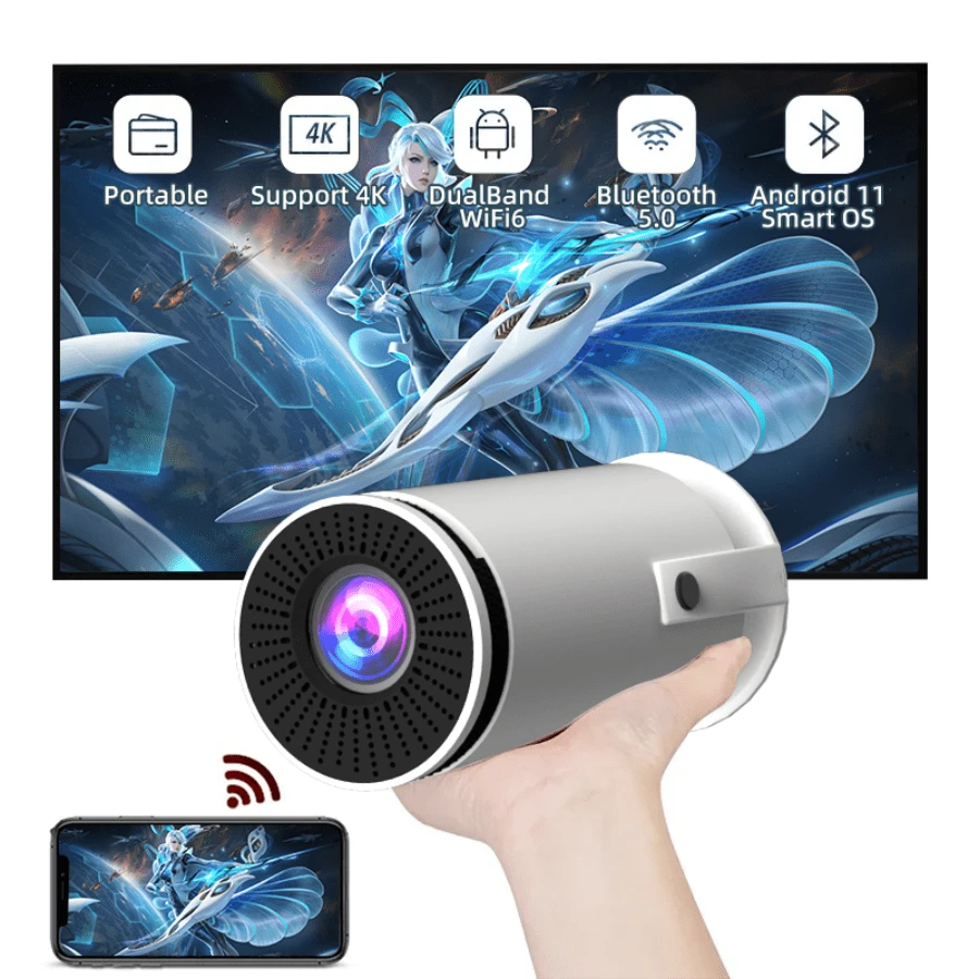 Zzpqvt HY300 Upgraded Mini Projector, Android 11 Dual Wi-Fi ...