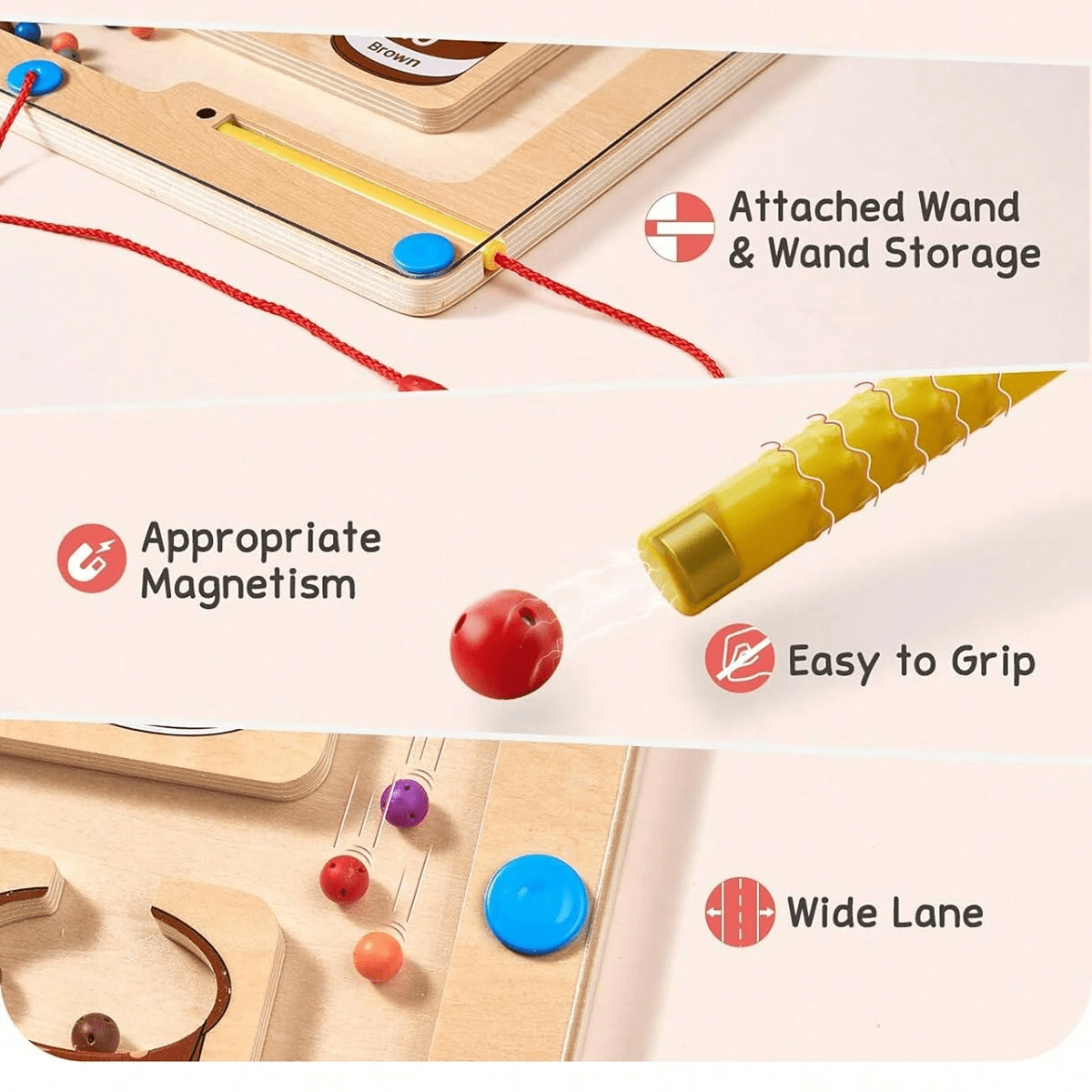 Magnetic Color And Number Maze, Wooden Color Classification Maze ...