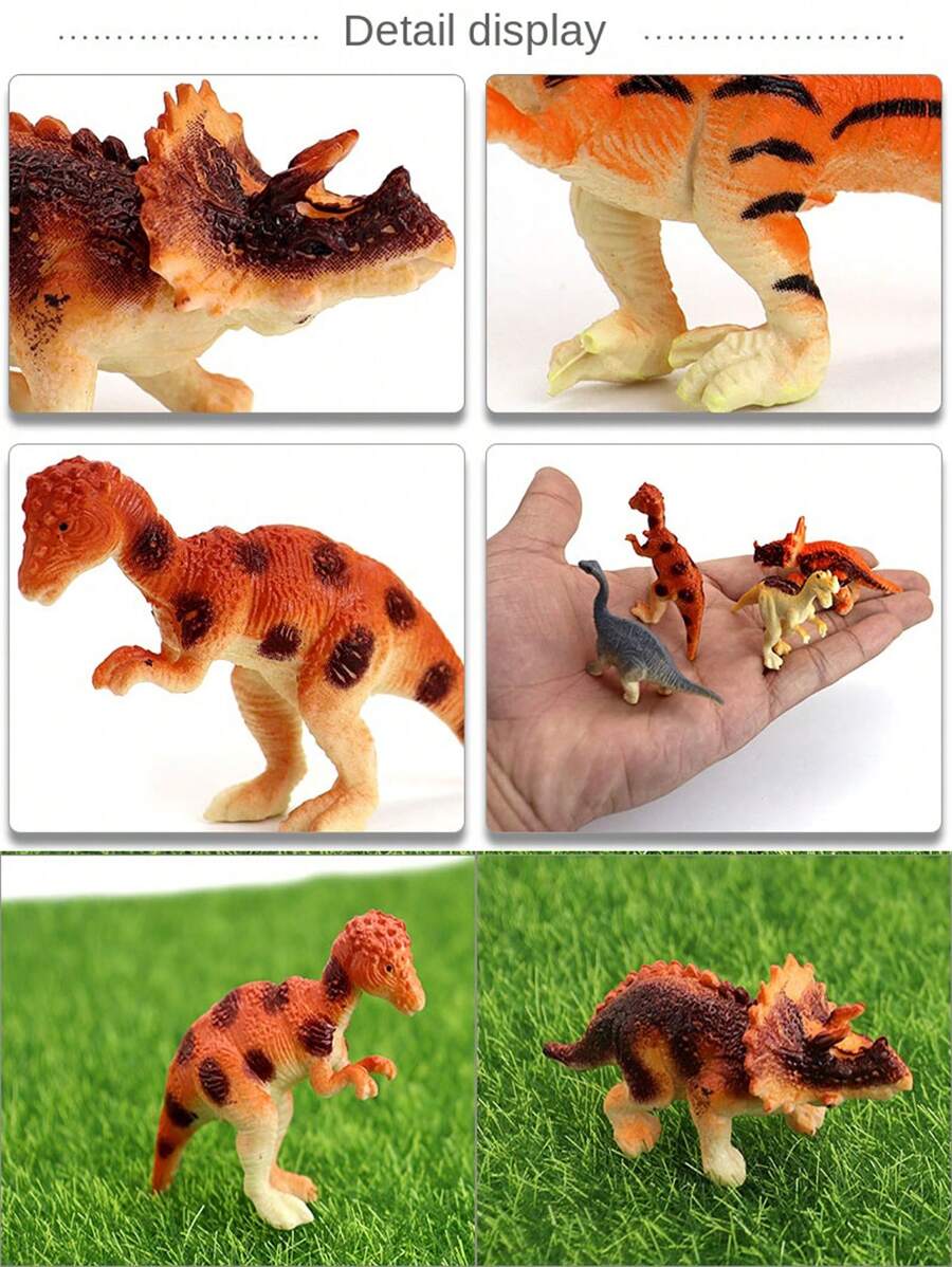 Set Of 12 Adorable Miniature Dinosaur Model Toys, Including Stegosaurus ...