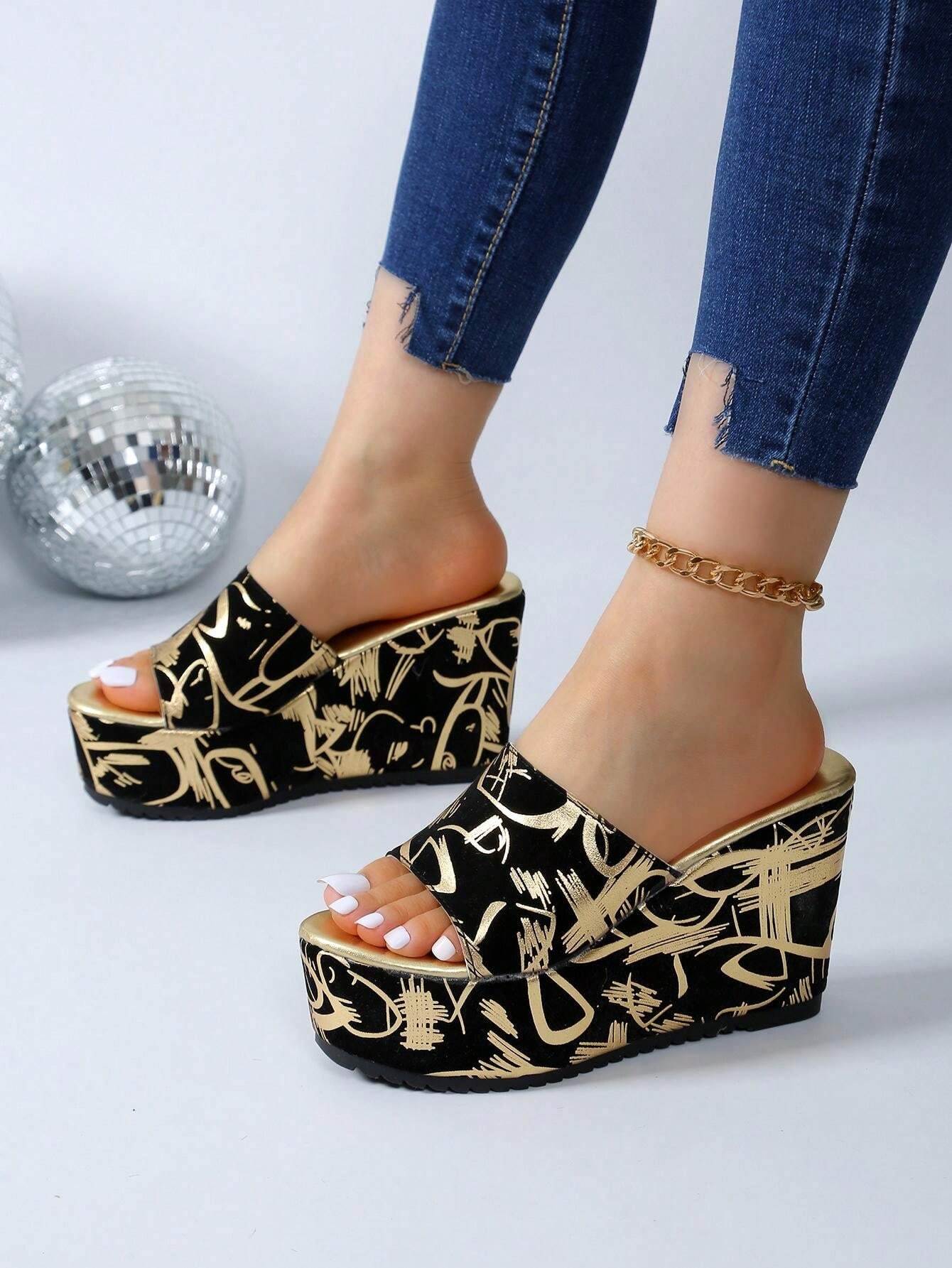 Summer 2024 New Women's Wedge Heel Slipper With Thick Sole, Open Toe ...