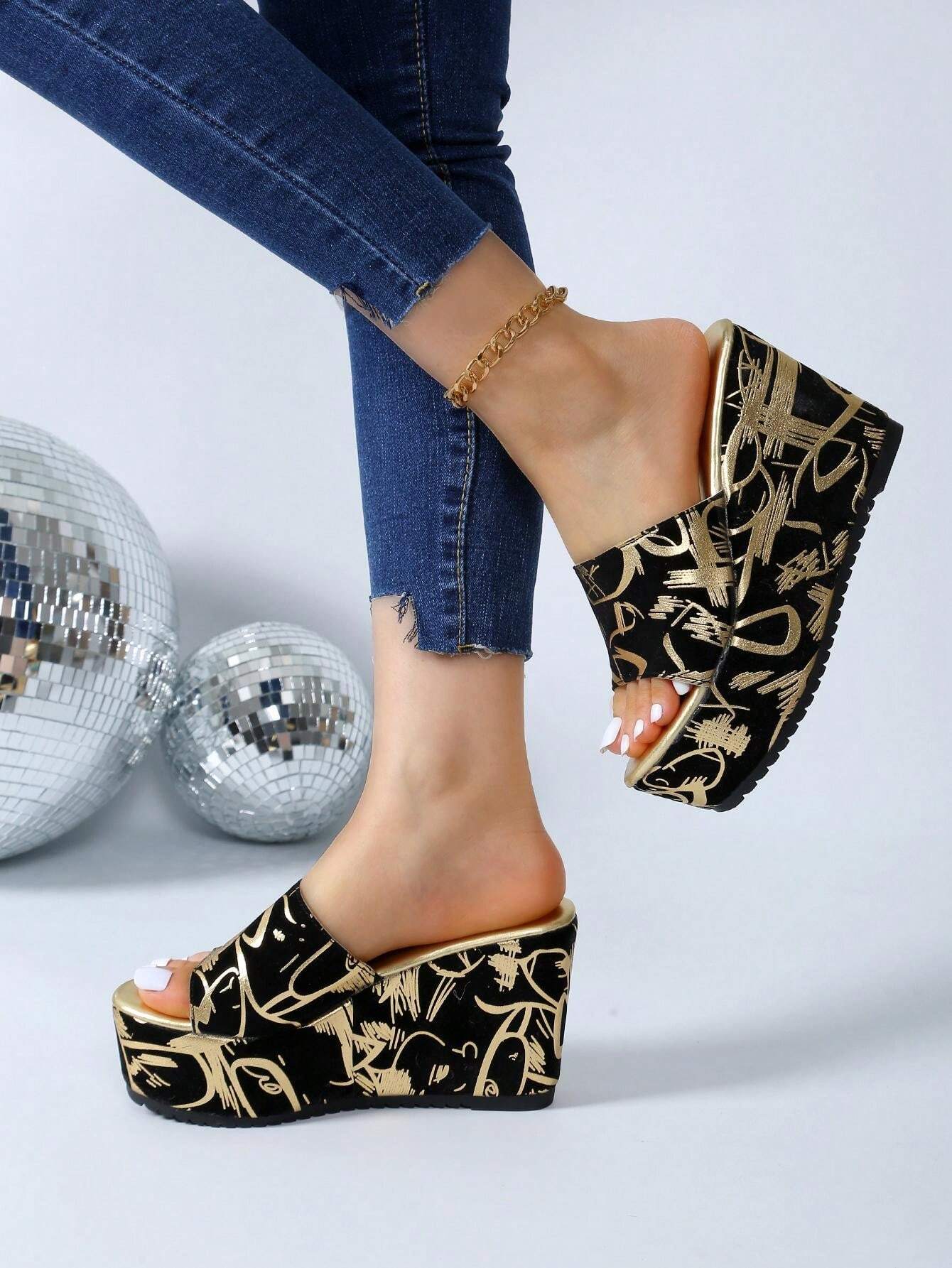 Summer 2024 New Women's Wedge Heel Slipper With Thick Sole, Open Toe ...