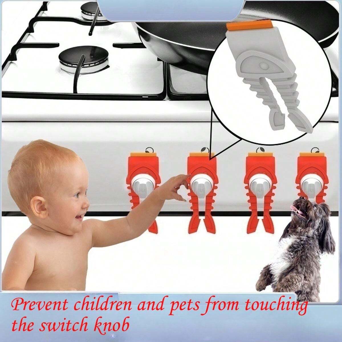 Silicone Stove Knob Lock Oven Switch Child Safety Lock, Gas Stove ...