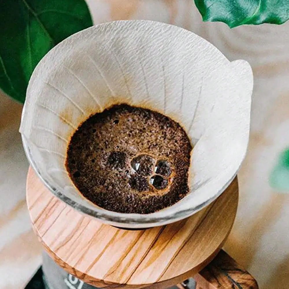 40pcs/Pack Conical White Coffee Filter Paper For 2-4 Cups Drip Brew ...