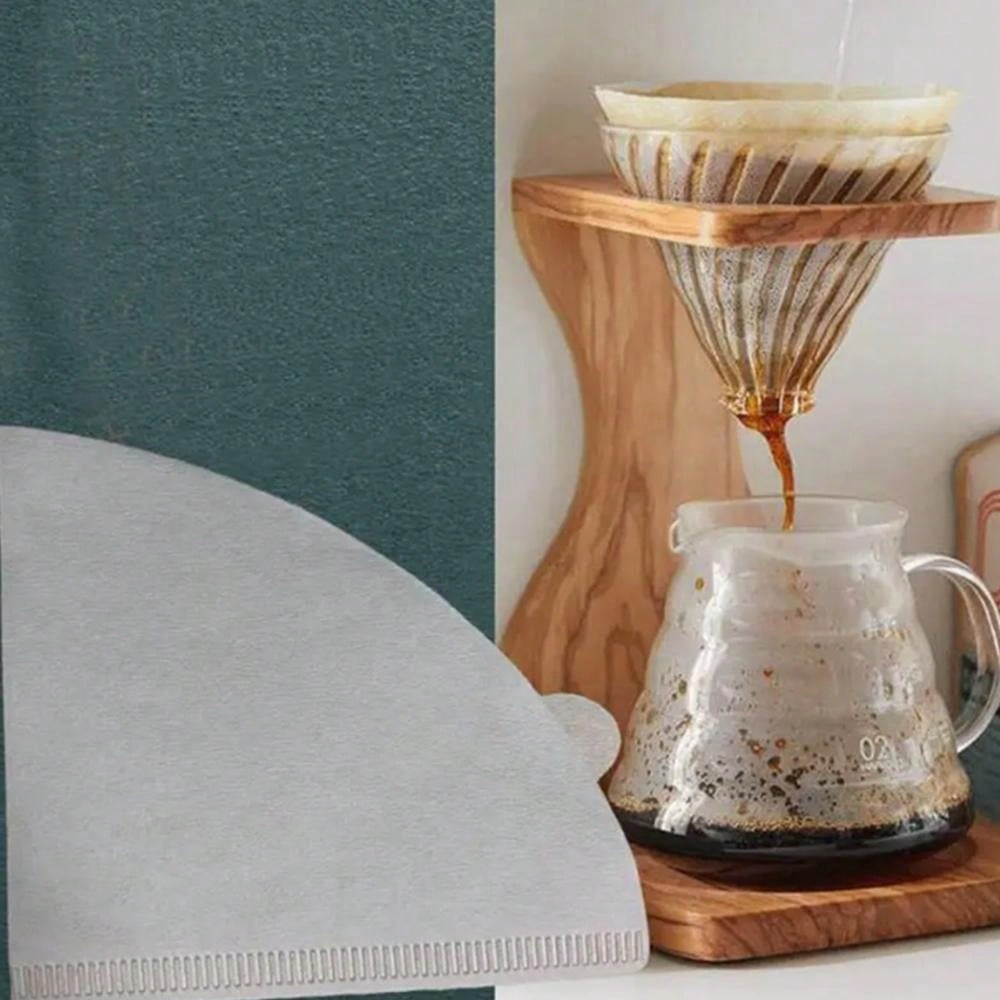 40pcs/Pack Conical White Coffee Filter Paper For 2-4 Cups Drip Brew ...