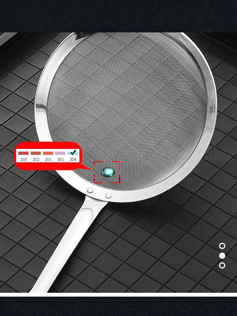 1pc 304 Thick Stainless Steel Shallow Screen Strainer Ladle For ...