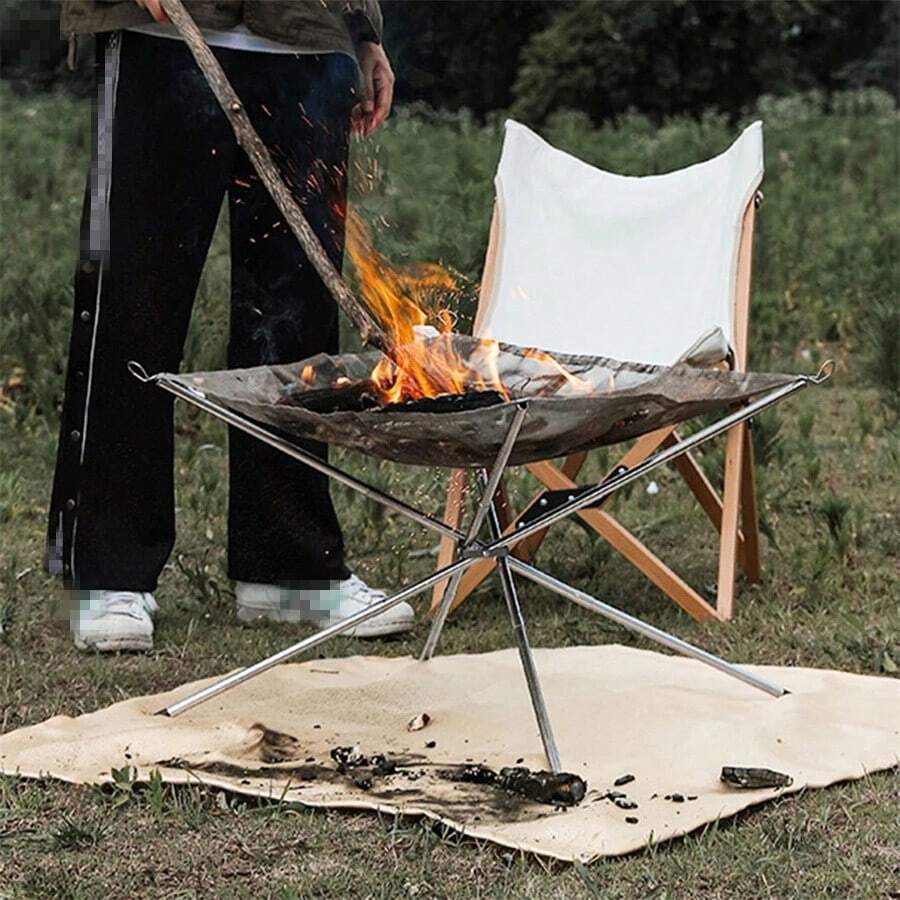1Pc Bonfire Campfire Pit Camping Wood Stove Stand Frame Fire Rack ...