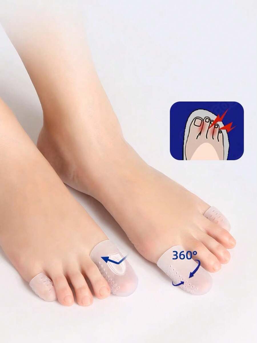 4pcs Long Silicone Toe Cap Used For Heel Anti-Wear Pad With Breathable ...