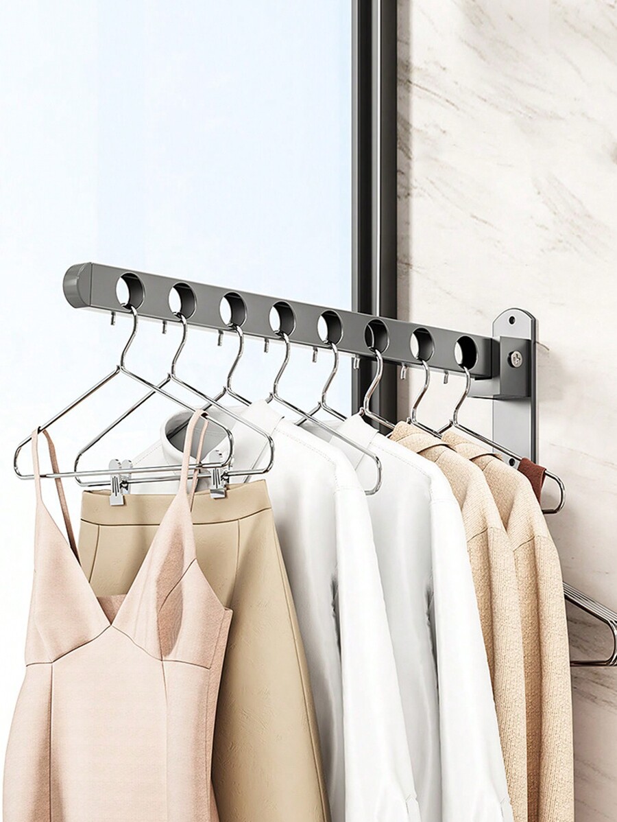 1pc Stainless Steel Bathroom Rack, Clothes Drying Rack, Folding Drying ...