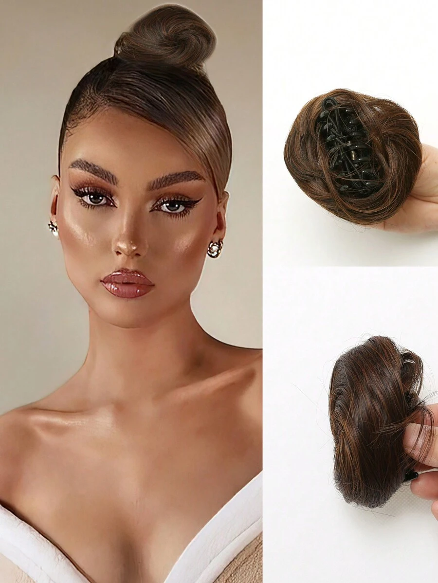 Women's Bun Synthetic Curly Bun Ombre Claw Messy Bun High Bun Claw Clip ...