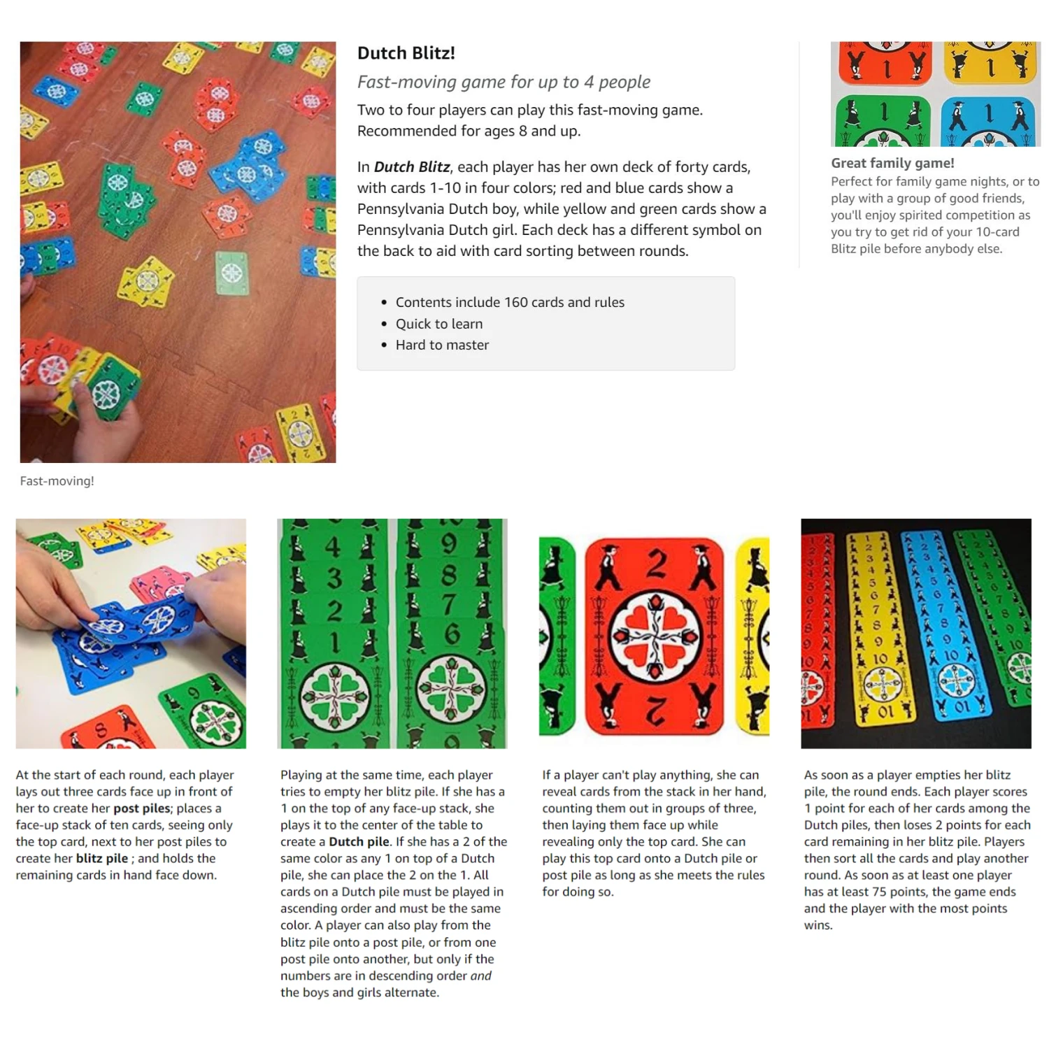 The Original Fast Paced Card Game, Contains 160 Cards, Quick And Easy ...