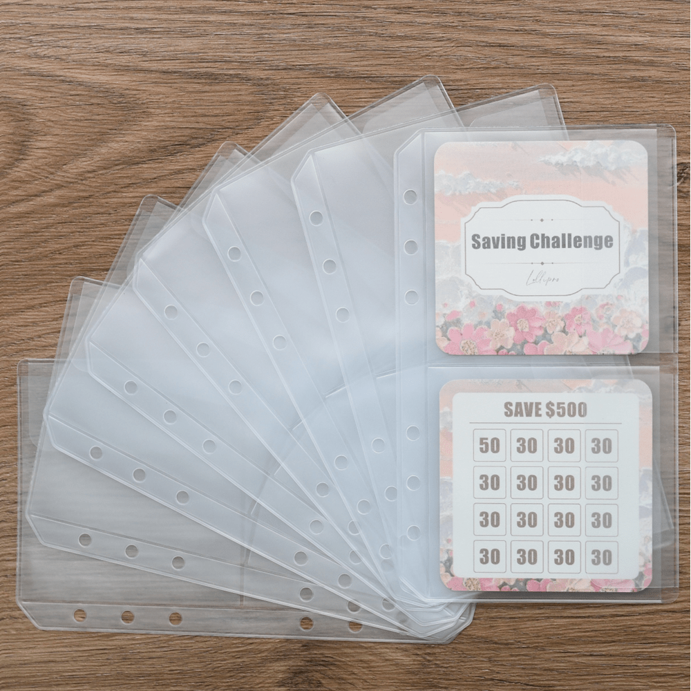 A6 Binder Pockets 8 Pcs PVC Double Pocket Envelopes For 6-Ring A6 ...