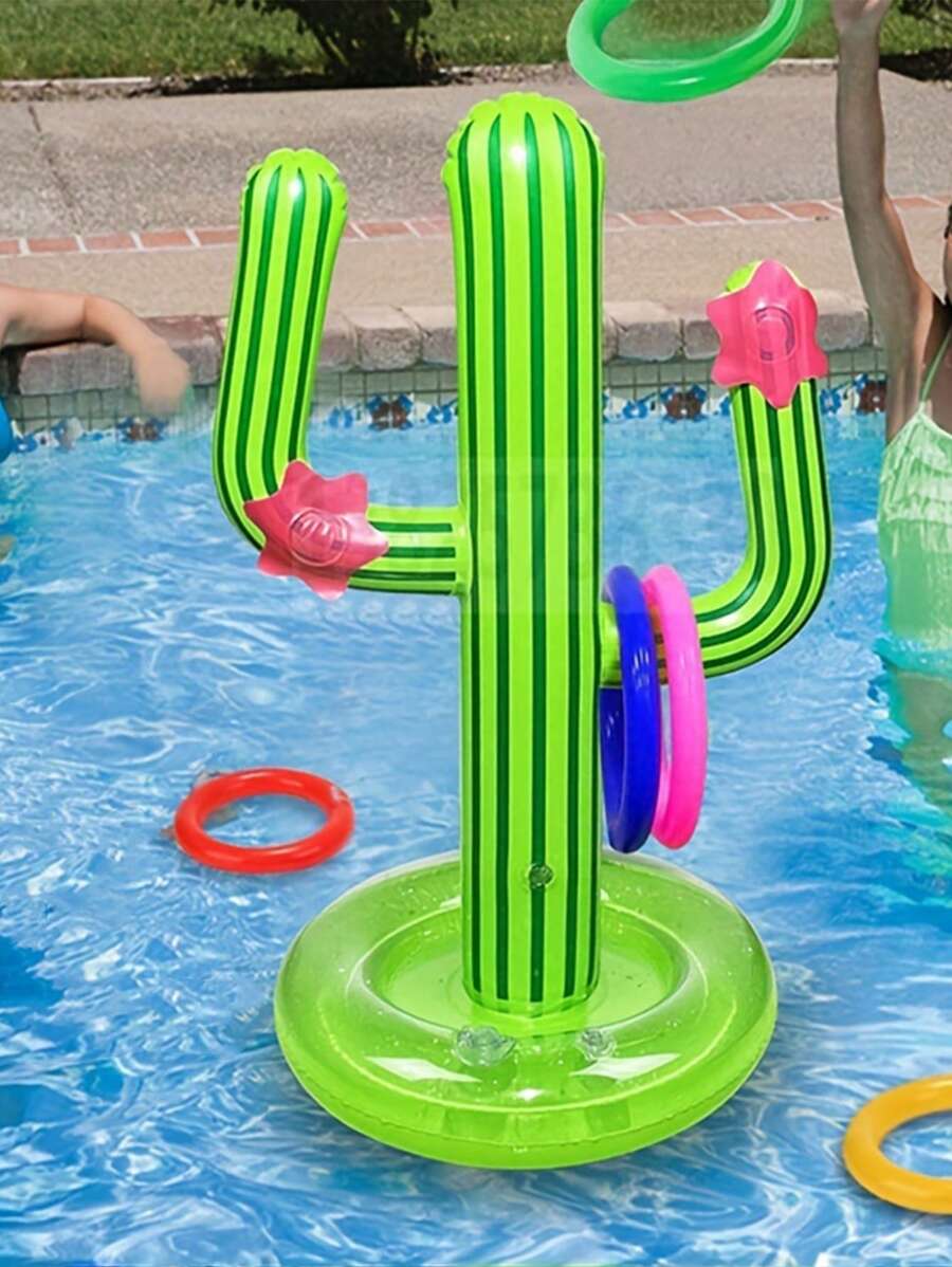 1 Set Random Style Inflatable Cactus Ring Toss Game For Swimming Pool ...