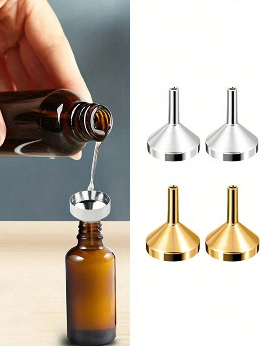 2pcs Gold Metal Funnels, Mini Funnels, Perfume Funnels, Skincare Lotion ...