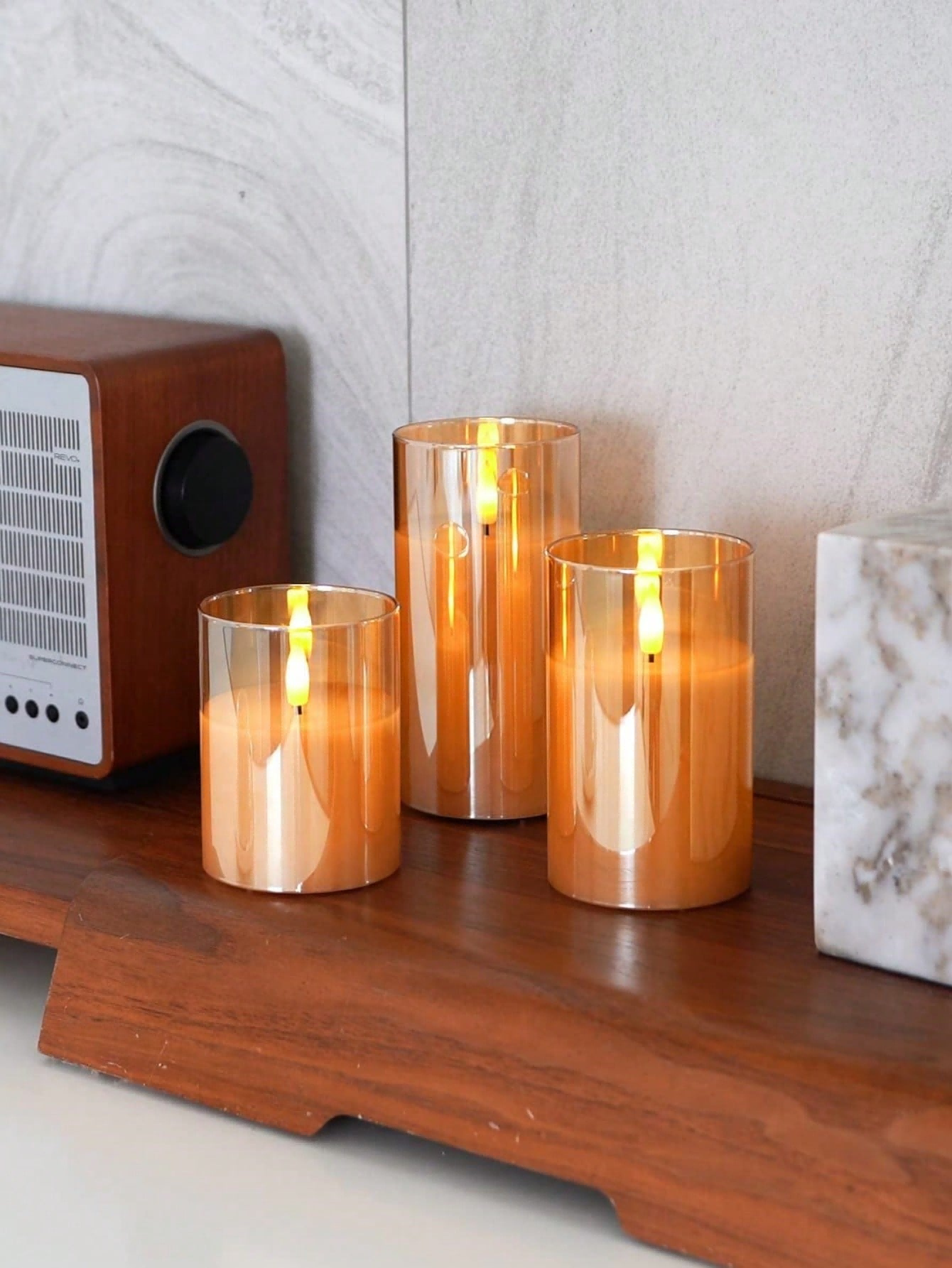 LED Flameless Candle, Flickering LED Pillar Candle, Upgraded Teardrop ...