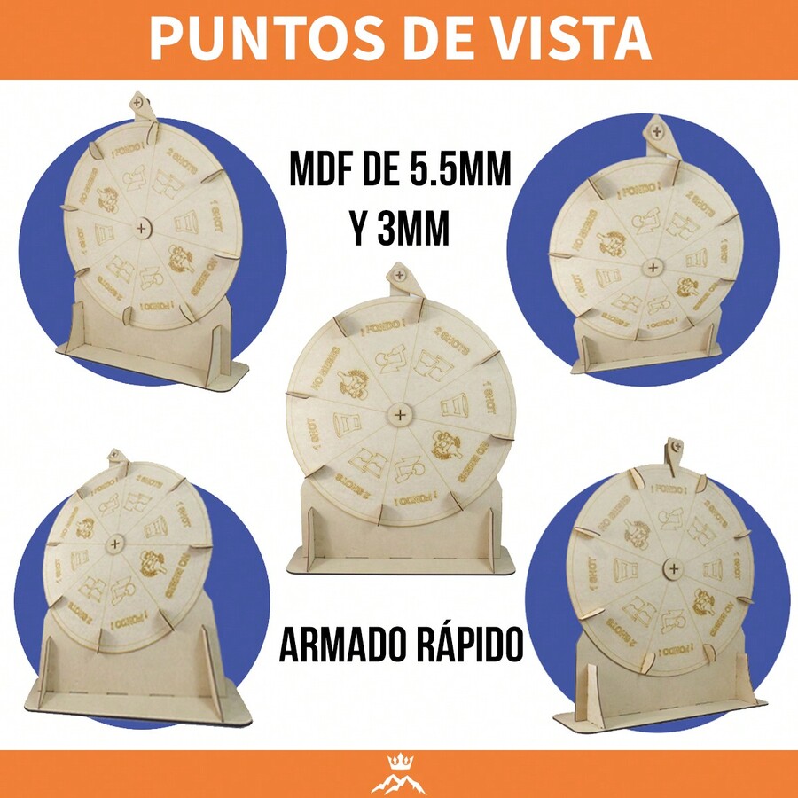 Ruleta Fiesta Juegos De Bebida De Mdf Armable Pequeña shots | Moda de ...