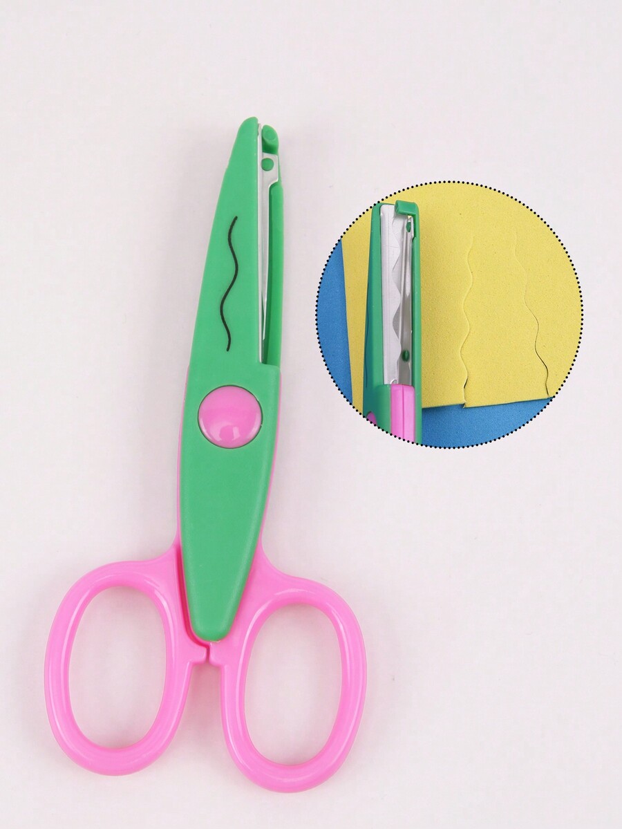 Small Handicraft Scissors, Floral Pattern Photo Album Cutting Wave ...