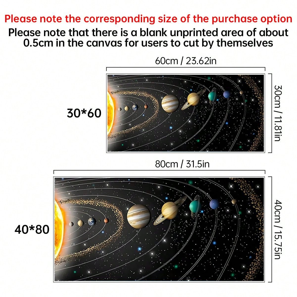 1PC Canvas Painting Of Solar System Planets, Canvas, Cosmic Art Poster ...