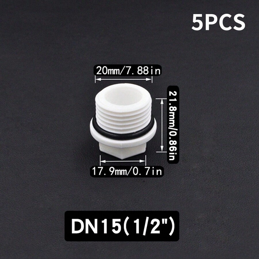 5pcs Pt Ppr Pipe Fitting End Cap With Ring Gasket Male Threaded Plug ...
