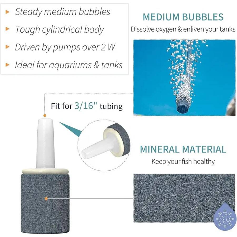 Aquarium Air Stone Bubble Stone, High Temperature Sintering Sand Head ...
