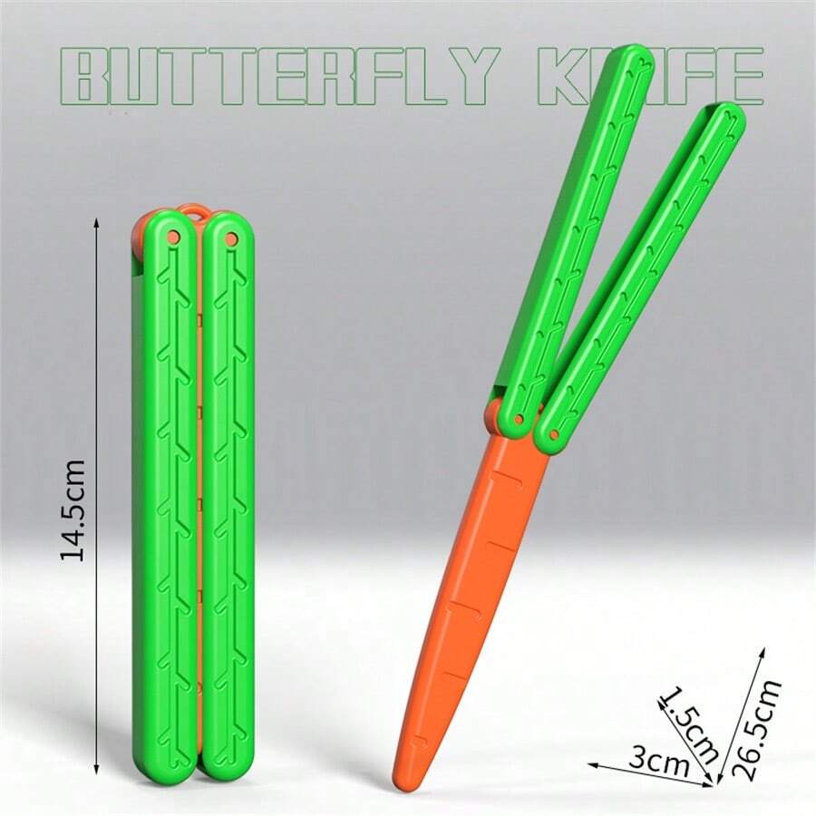 3d Luminous Butterfly Knife Toy, Funny Plastic Edc Carrot Knife, Stress ...